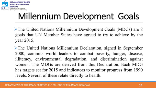 National health policy, MDGs, SDPs, and FIP Development Goals | PDF