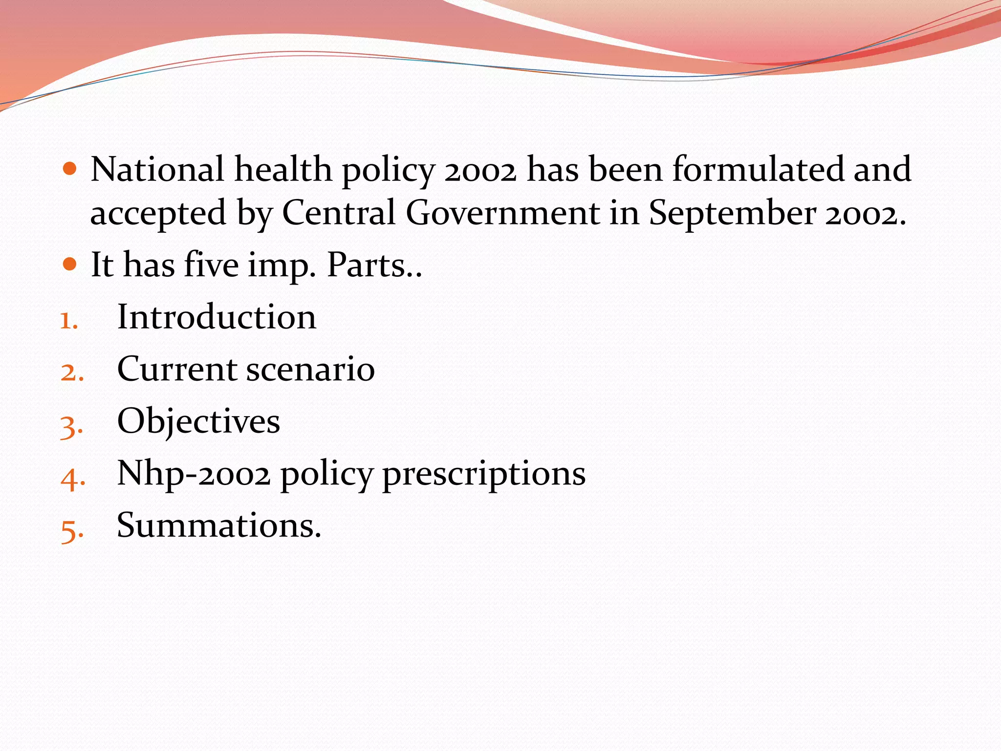National health policy | PPTX