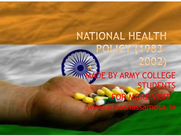 National health policy (1983-2002) | PPTX | Health Insurance | Insurance