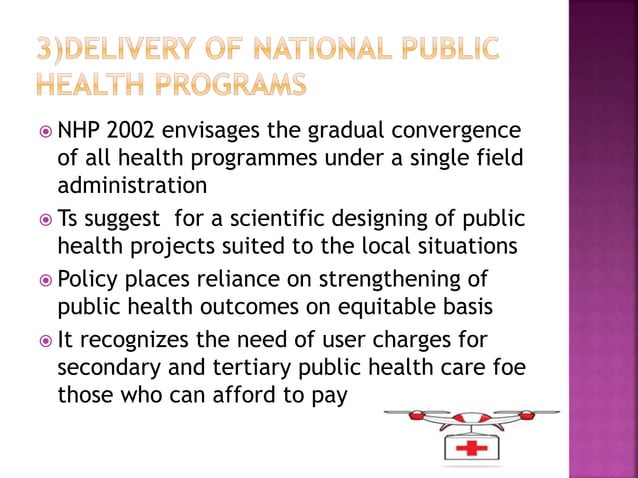 National health policy (1983-2002) | PPTX | Health Insurance | Insurance