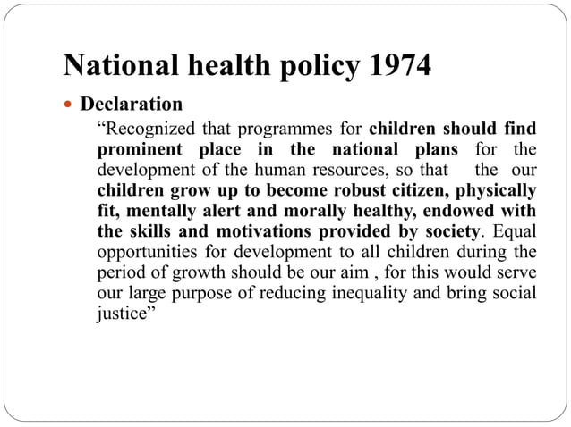 National health policy for children | PPTX | Adoption and Fostering ...