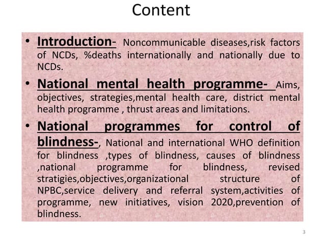 National health programes for non communicable disease | PPTX ...