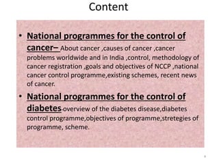 National health programes for non communicable disease | PPTX