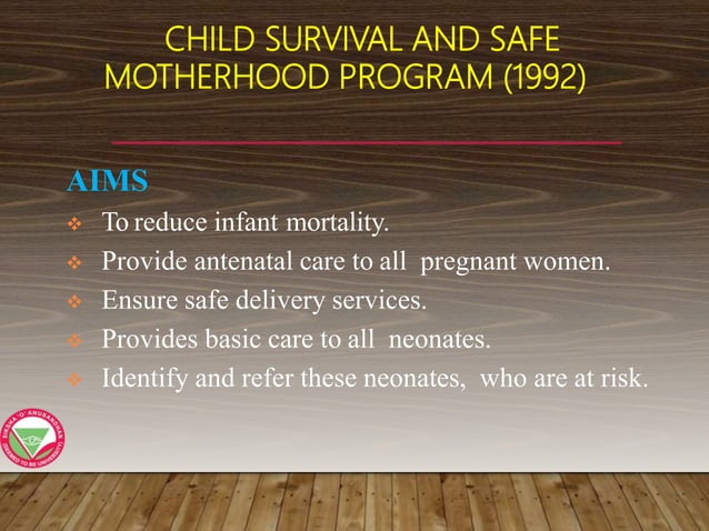 National Child Health Programme | PPTX | Pregnancy | Reproductive Health