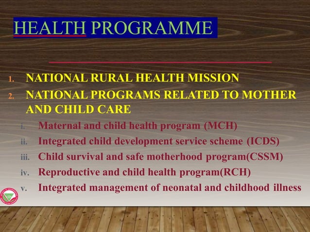 National Child Health Programme | PPTX | Pregnancy | Reproductive Health