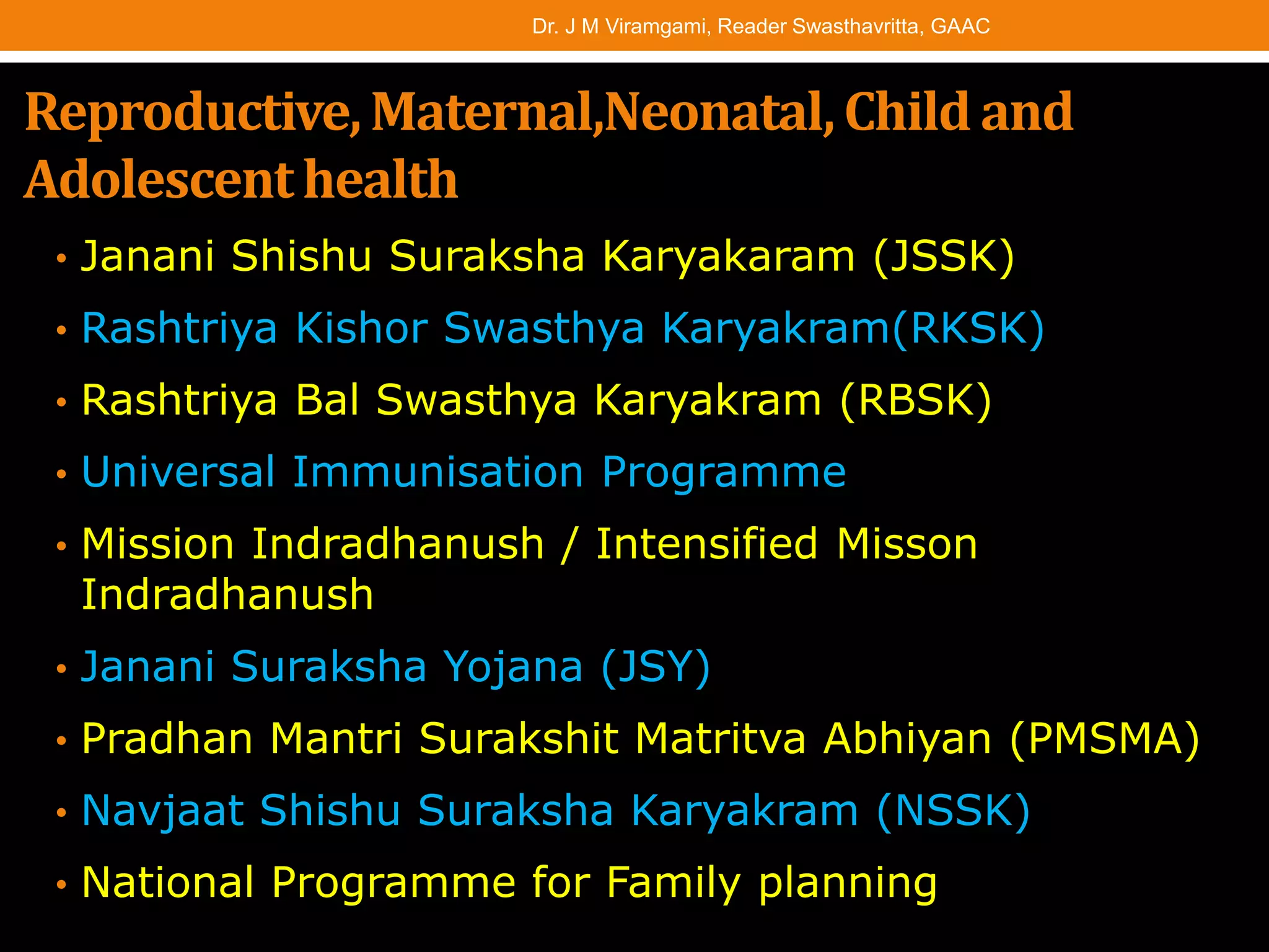 National health programme intro | PPT