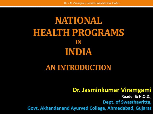 National health programme intro | PPT
