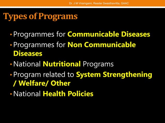 National health programme intro | PPT