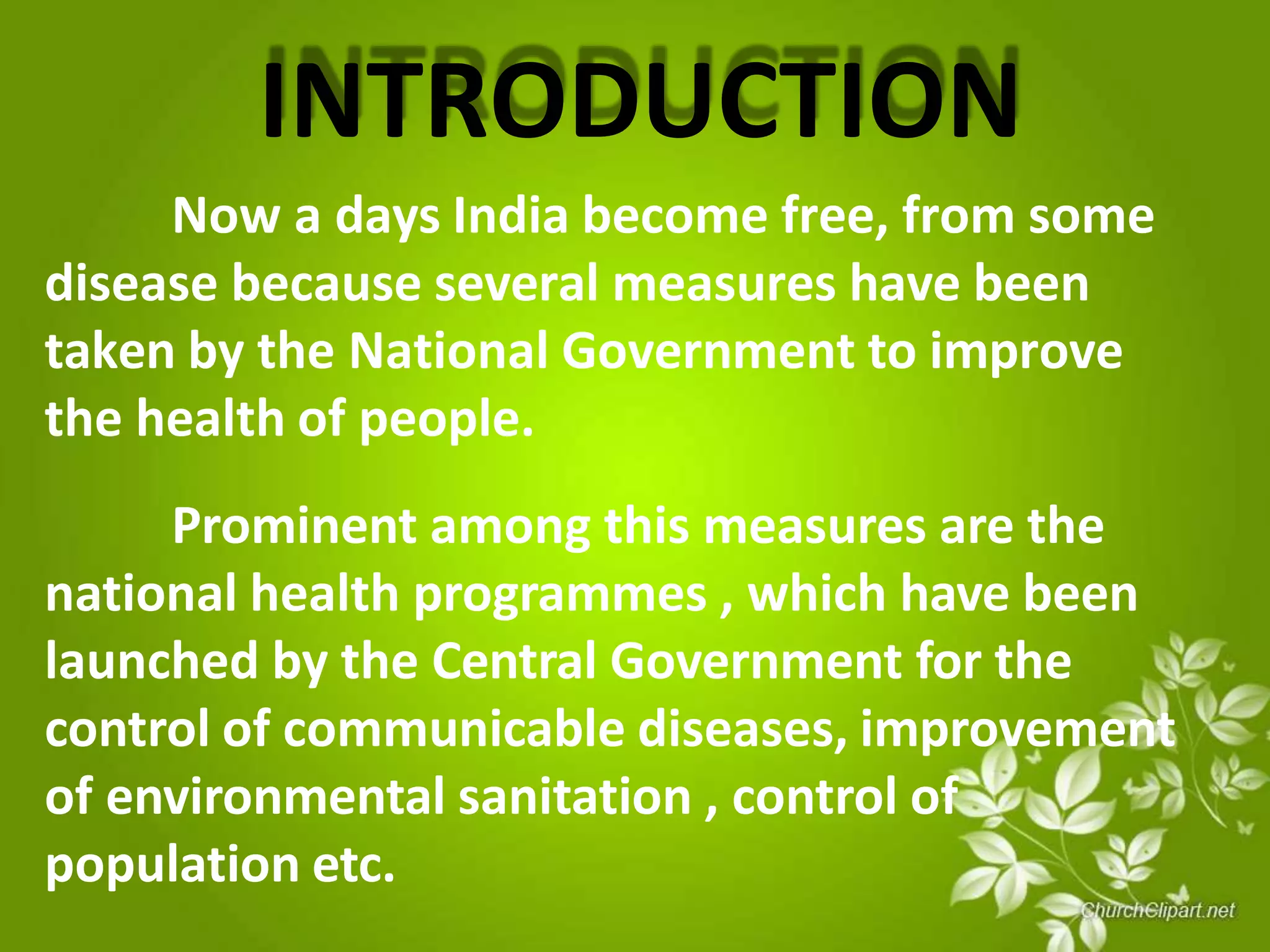 National health programmes | PPTX