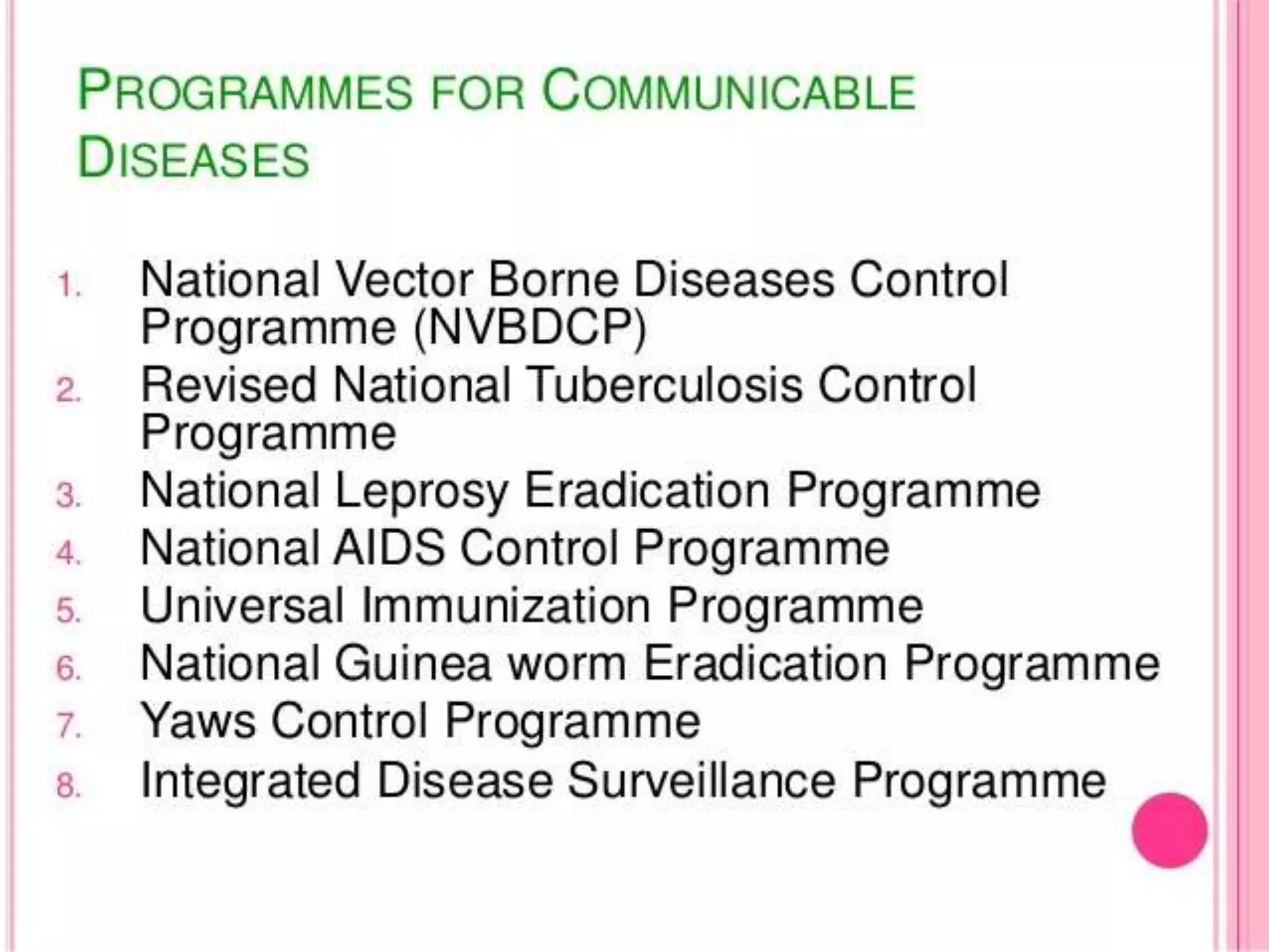 National health programmes | PPTX