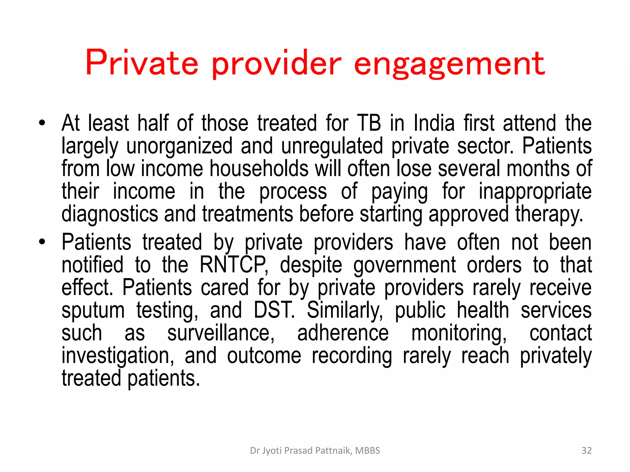 National Health Programmes for TB control in India | PPTX