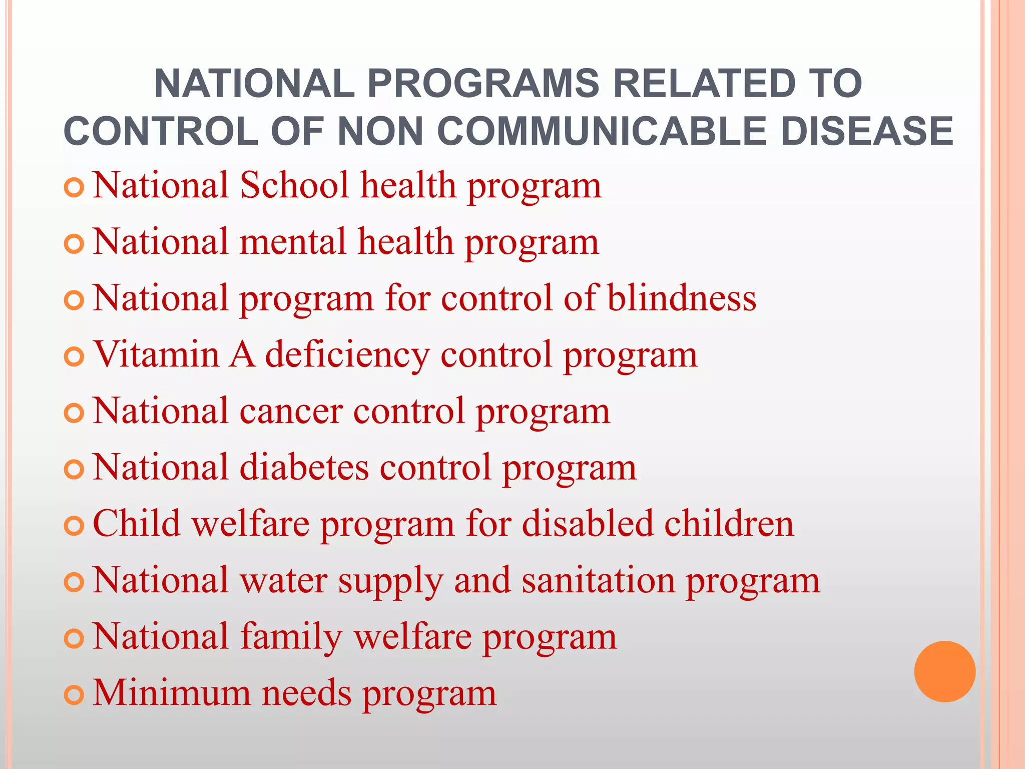 National health programmes related to child health | PPSX