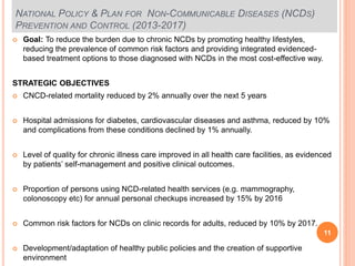 National health programs and policies for prevention and control of ncds in nepal | PPTX