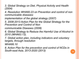 National health programs and policies for prevention and control of ...