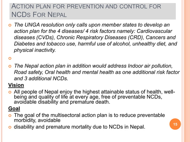 National health programs and policies for prevention and control of ...