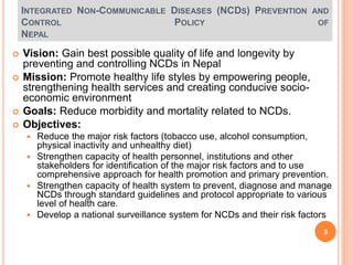 National health programs and policies for prevention and control of ...