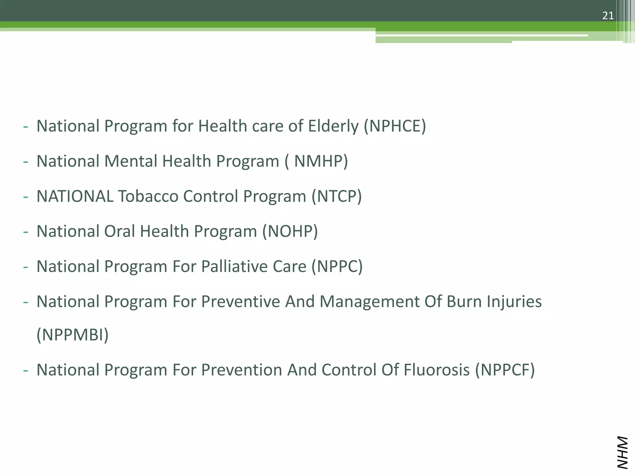 National health programs of India | PPTX