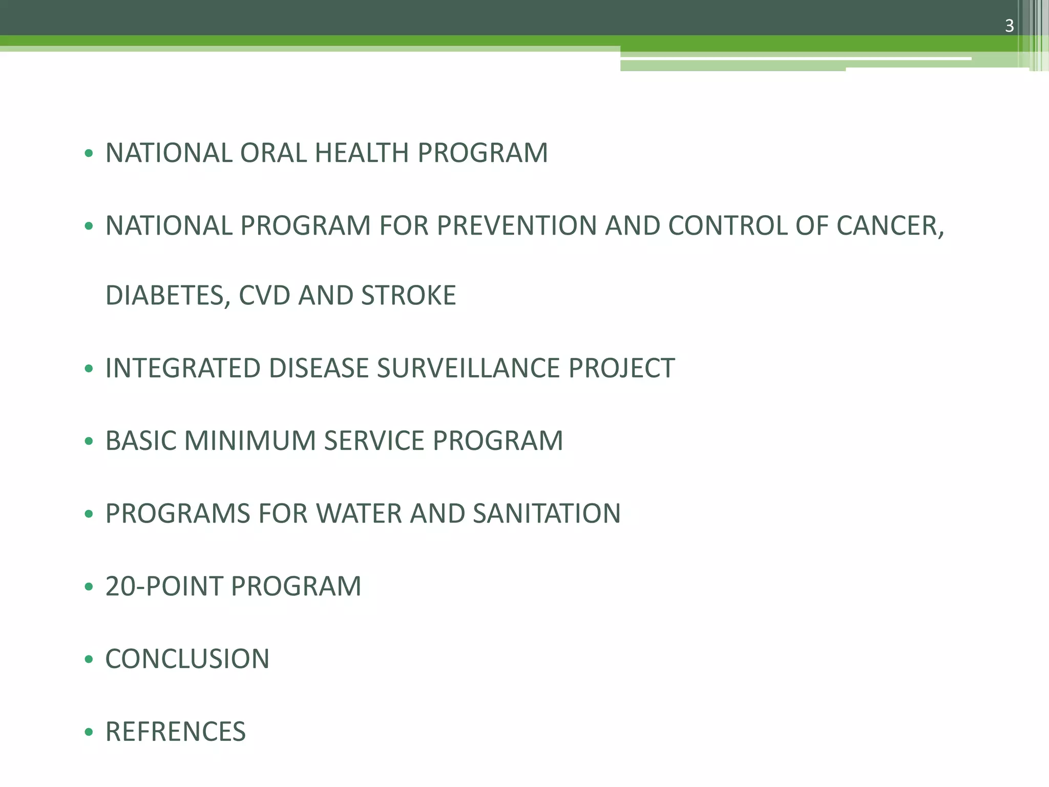 National health programs of India | PPTX