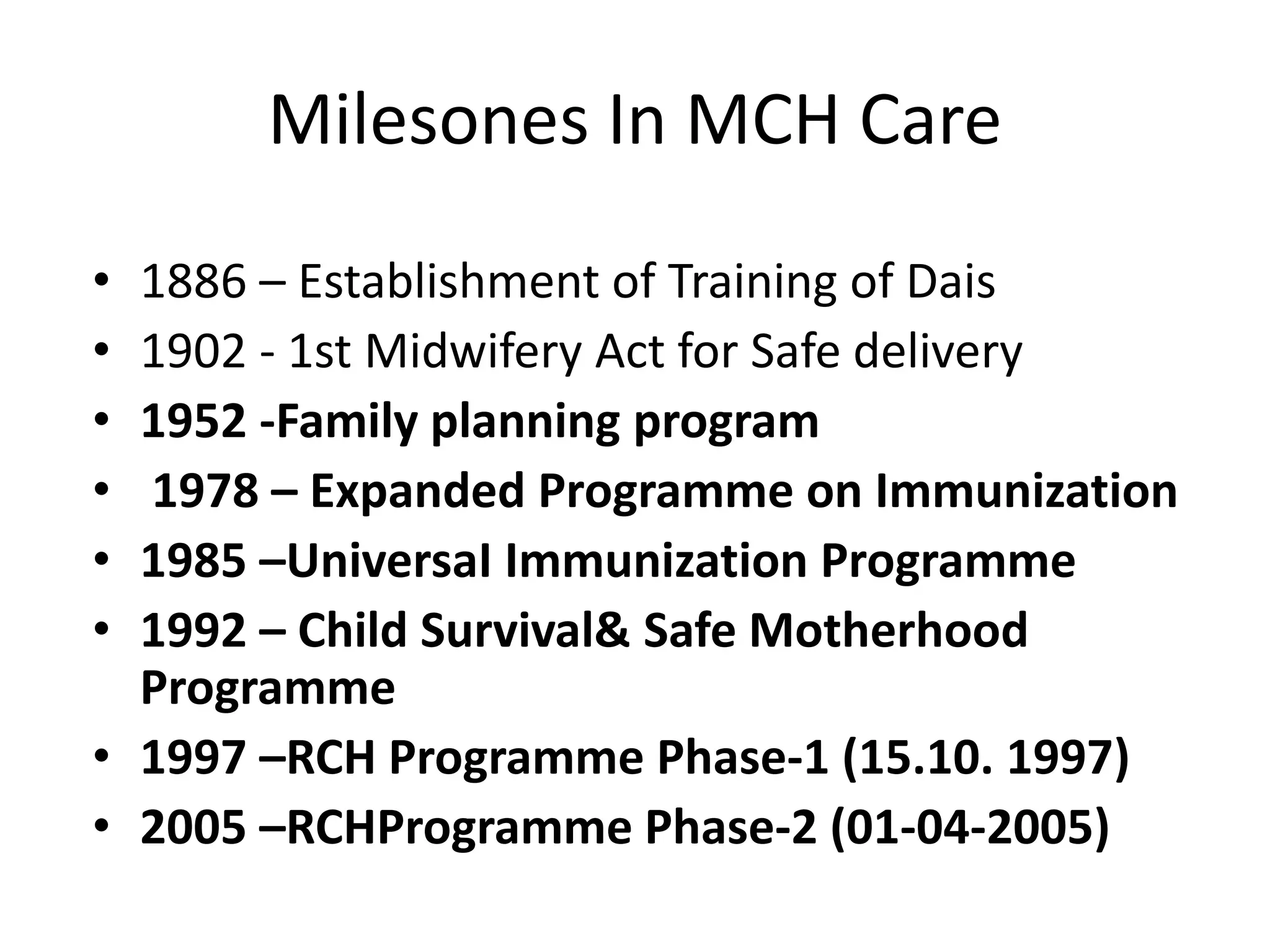 National health programs related to maternal and child health | PPTX