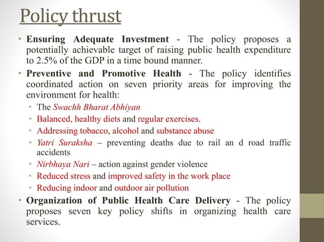National Health Status, Goals and Policies.pptx | Health Insurance ...