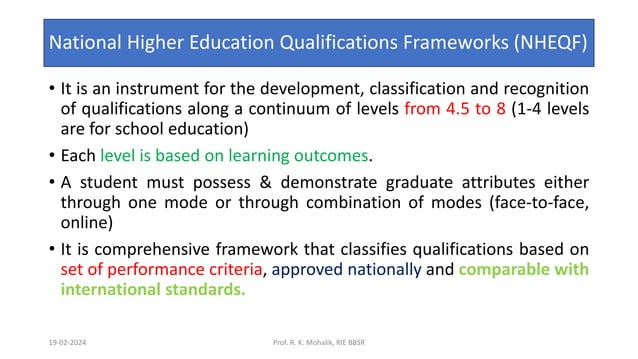 NATIONAL HIGHER EDUCATION QUALIFICATION FRAMEWORK.pptx | Postgraduate ...