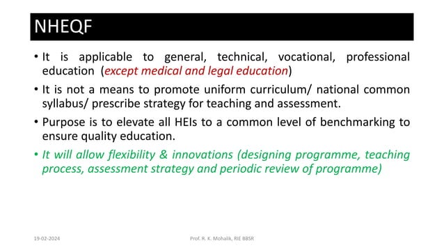 NATIONAL HIGHER EDUCATION QUALIFICATION FRAMEWORK.pptx | Postgraduate ...