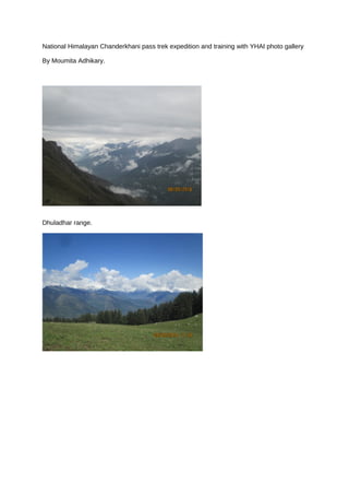 National himalayan chanderkhani pass trek expedition and training with ...