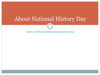 National History Day Projects | PPT