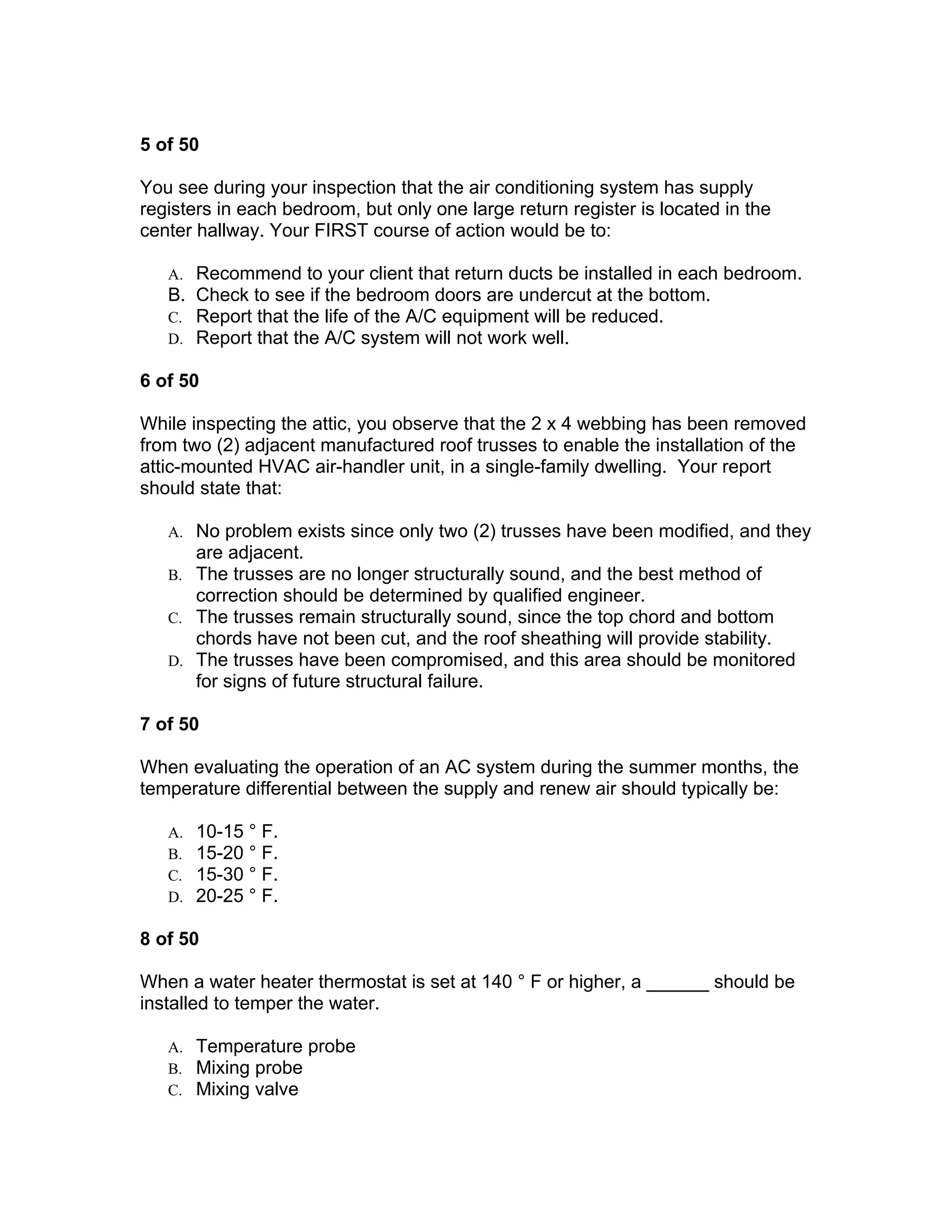 National home inspector exam questions | PDF