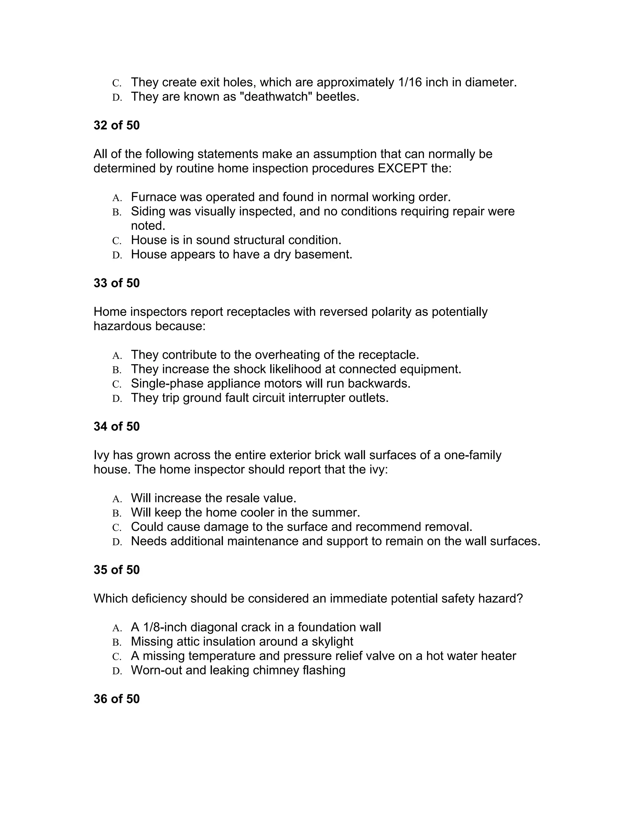 National home inspector exam questions | PDF