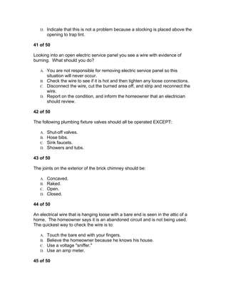 National home inspector exam questions | PDF