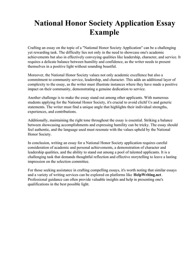 National Honor Society Application Essay Example.pdf