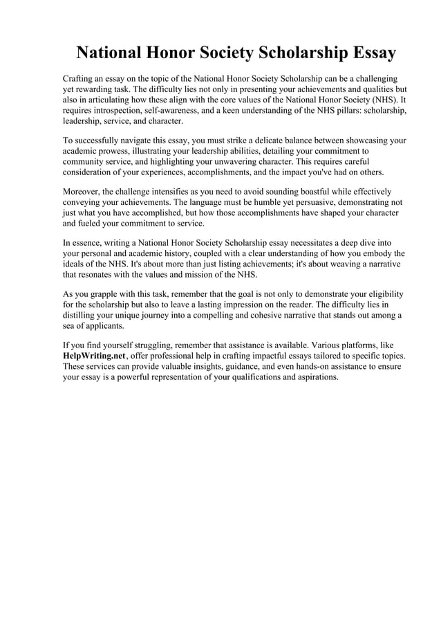 National Honor Society Scholarship Essay.pdf