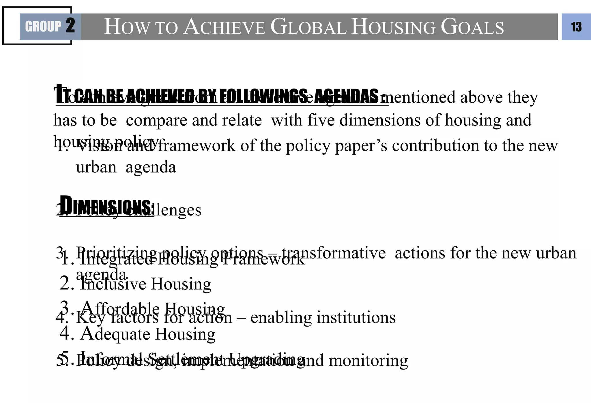 National Housing Policy & Habitat lll STUDY | PPTX