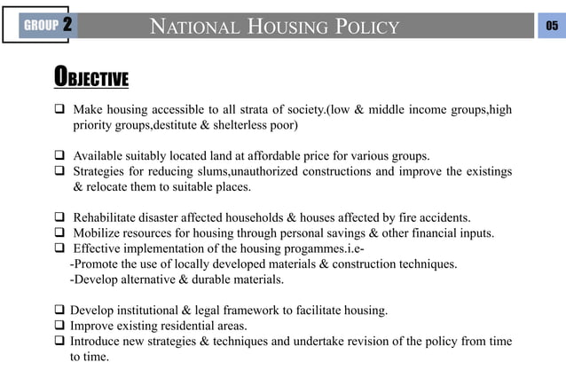 National Housing Policy & Habitat lll STUDY | PPTX