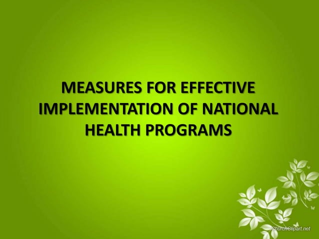 National Health Programs | PPTX