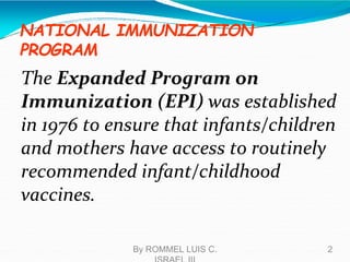 NATIONAL IMMUNIZATION PROGRAM Formerly EPI) | PPTX