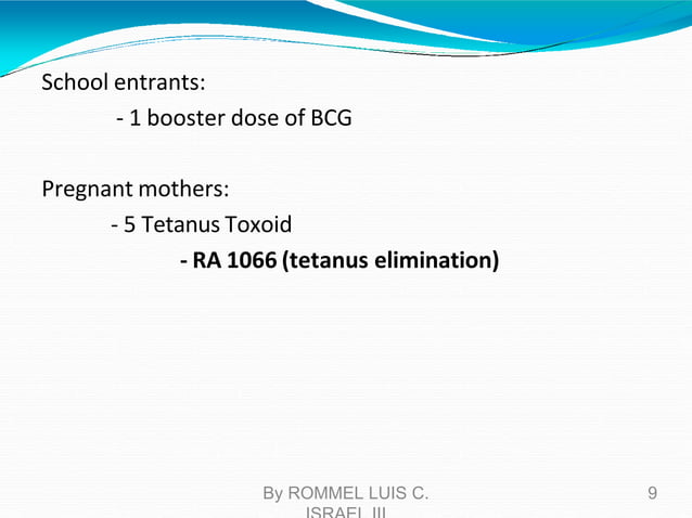 NATIONAL IMMUNIZATION PROGRAM Formerly EPI) | PPTX NATIONAL IMMUNIZATION PROGRAM Formerly EPI) | PPTX