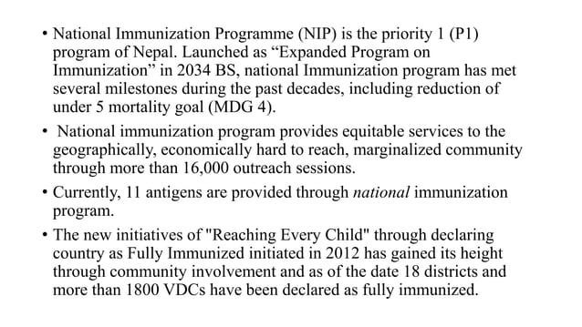 National Immunization Programme.pptx | Infectious Diseases | Diseases ...