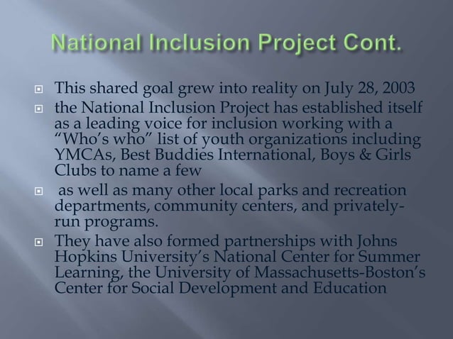 National inclusion project powerpoint | PPT