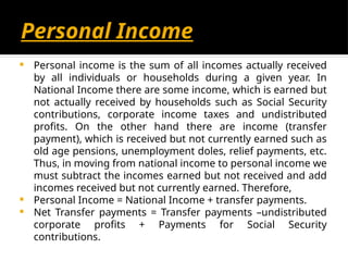 National Income: Concepts of National income | PPTX