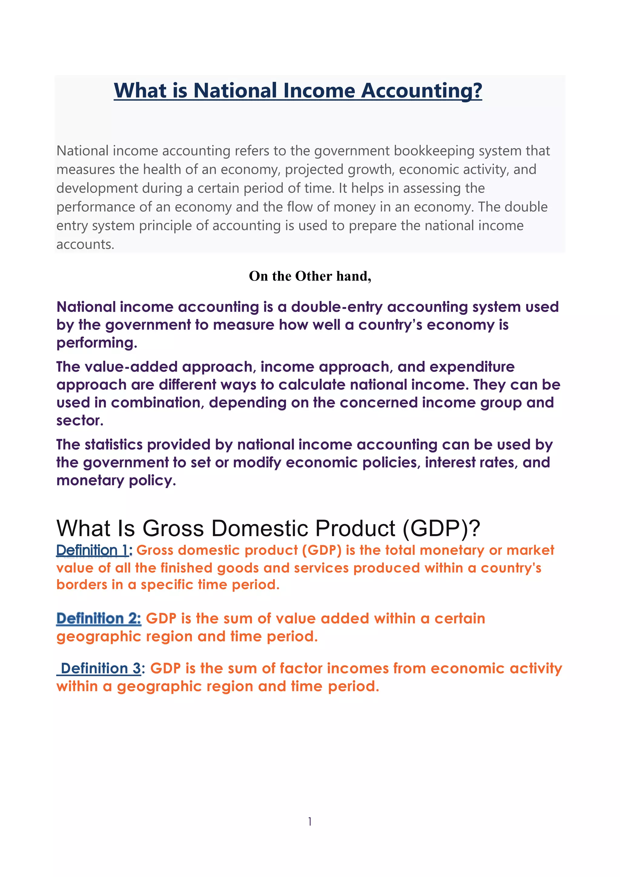 National Income Accounting | PDF | Business Accounting & Finance | Business