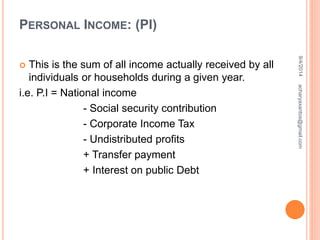 National Income Accounting, A theoretical discussion. | PPTX