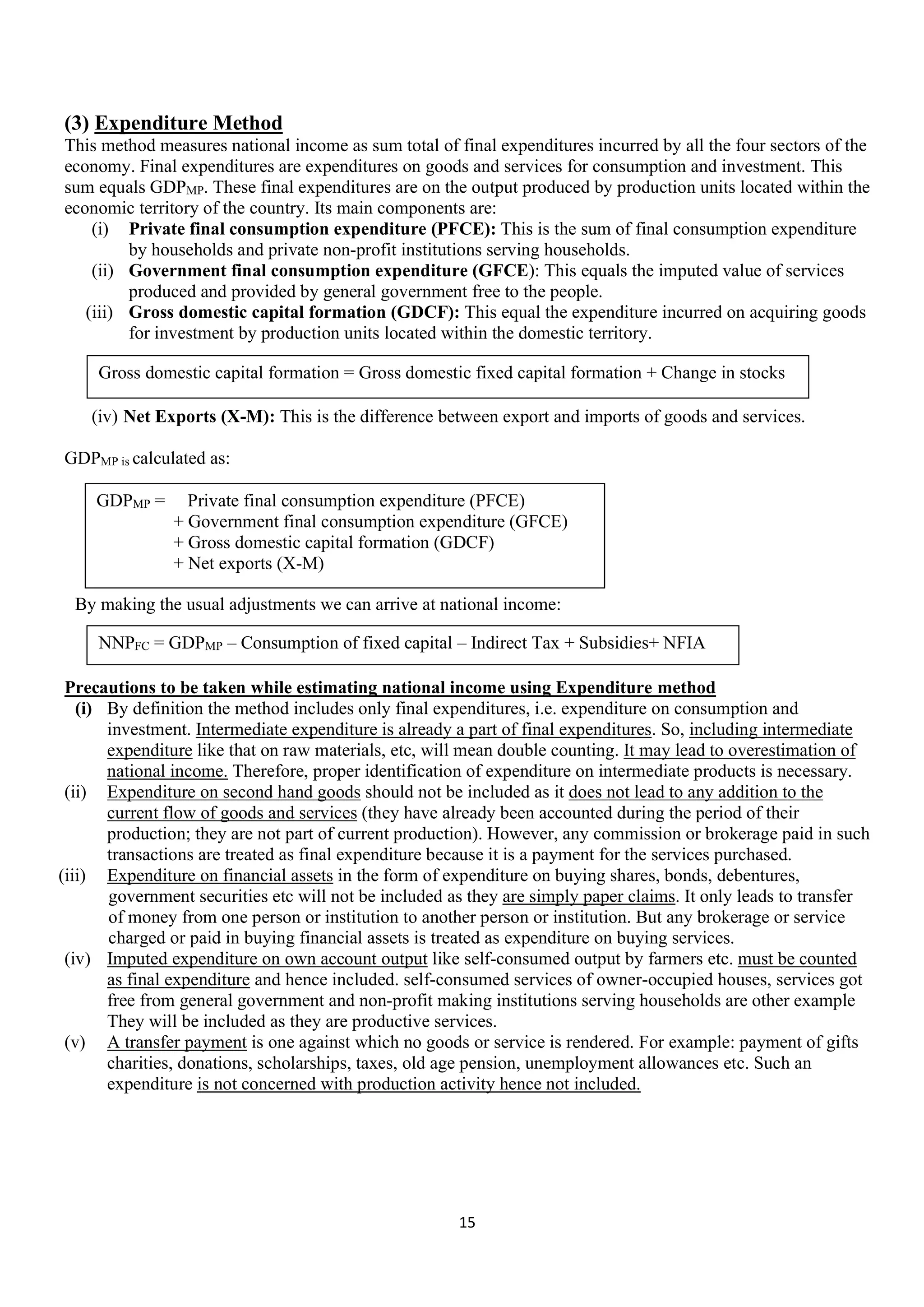National income important notes | PDF