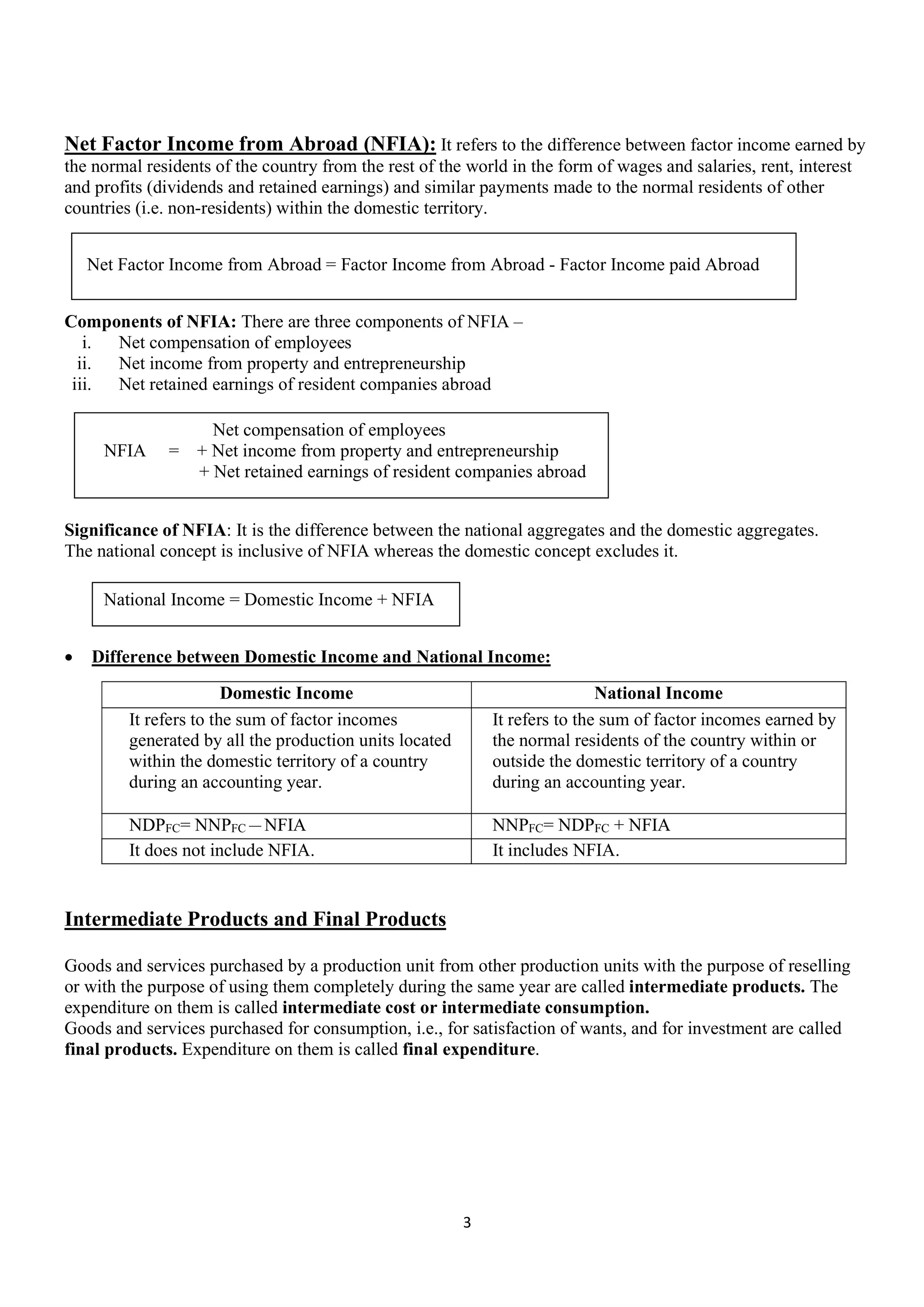 National income important notes | PDF