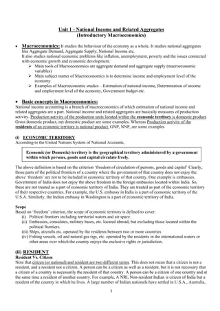 National income important notes | PDF