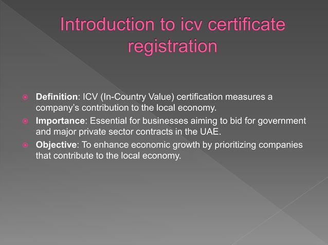 National in country value certificate ( ICV certificate.pptx | Business ...