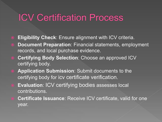 National in country value certificate ( ICV certificate.pptx | Business ...