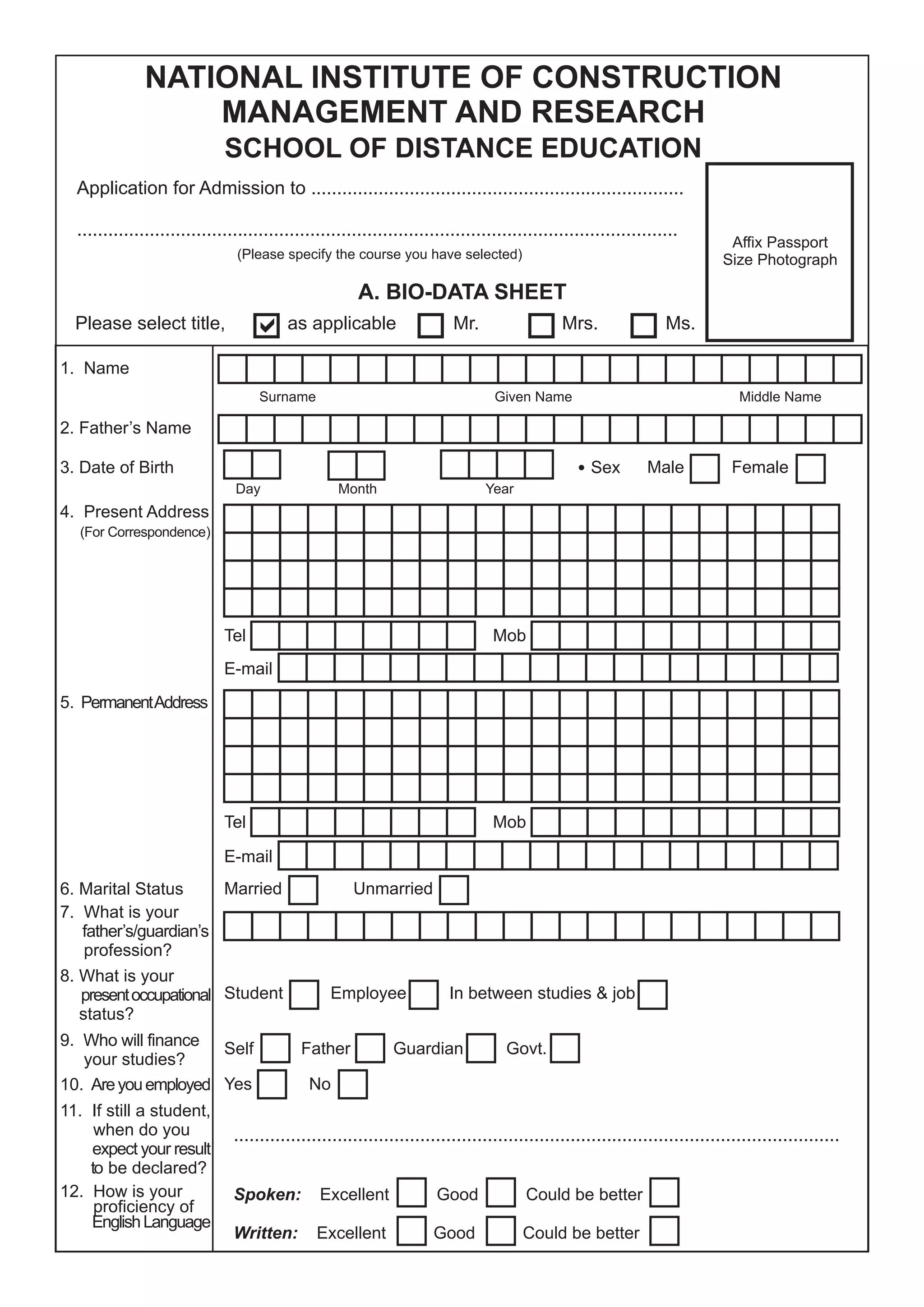 National Institute of Construction Management and Research (NICMAR ...
