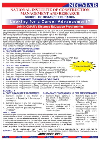 National Institute of Construction Management and Research (NICMAR ...